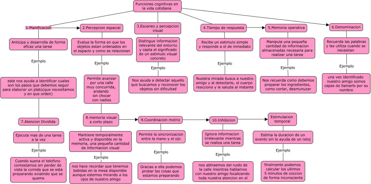Mapa conceptual,funciones cognitivas